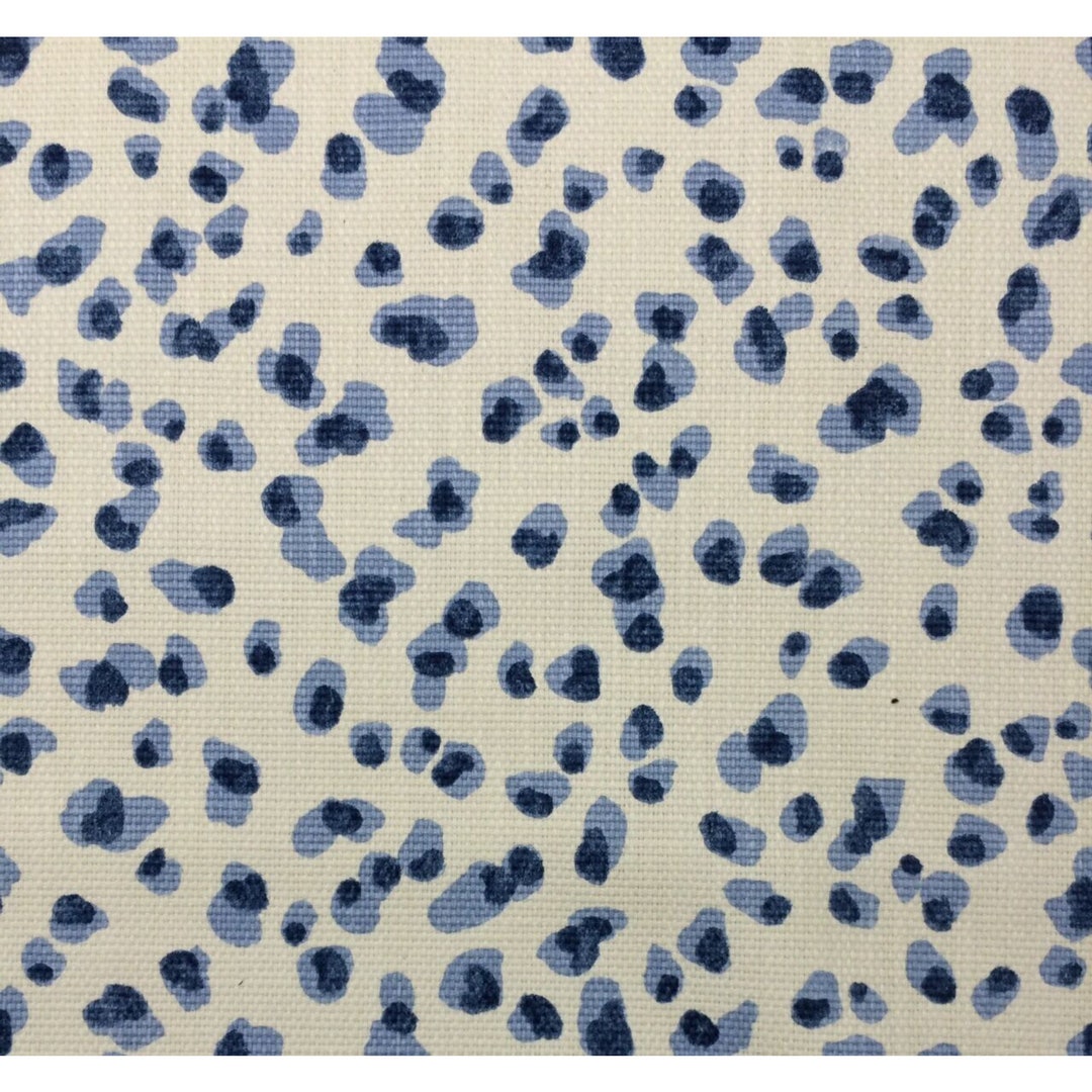 Ballard Designs Mira Blue Animal Leopard Design Fabric by the 1/2(0.5 ...