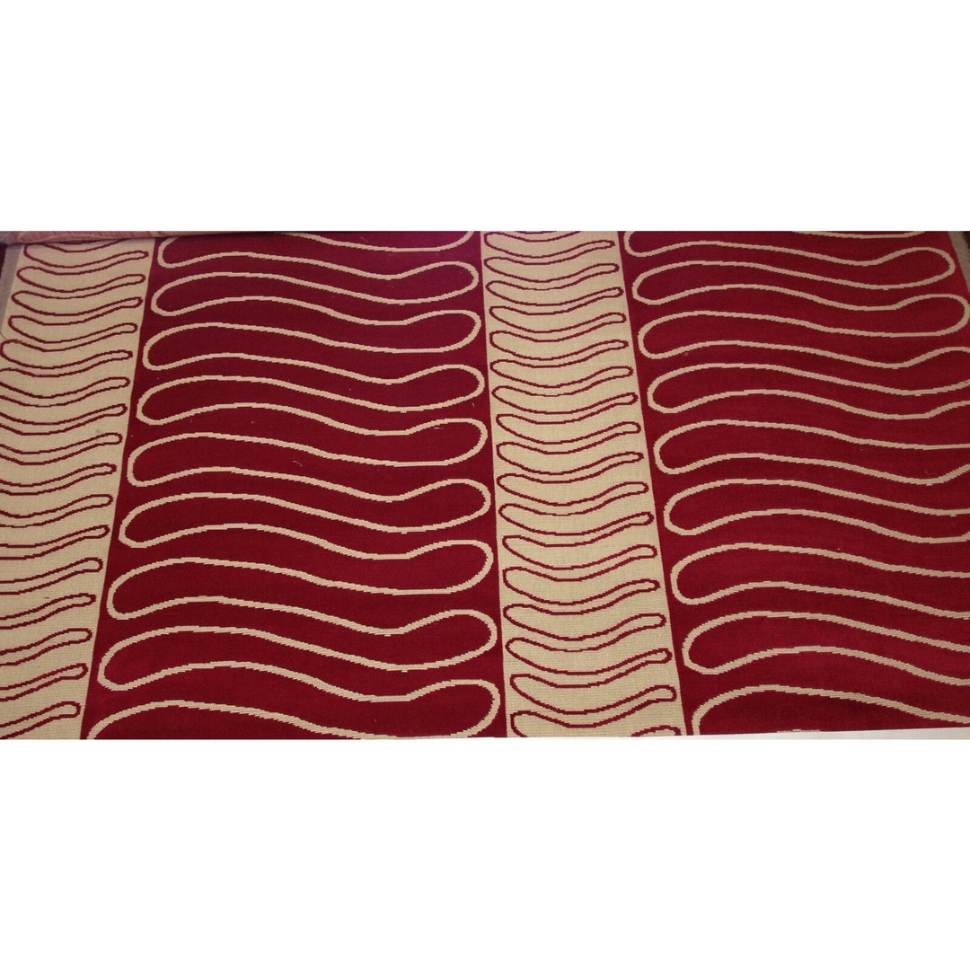 Clarence House Moderne Infinity Ruby Red Velvet Linen Fabric by the ...