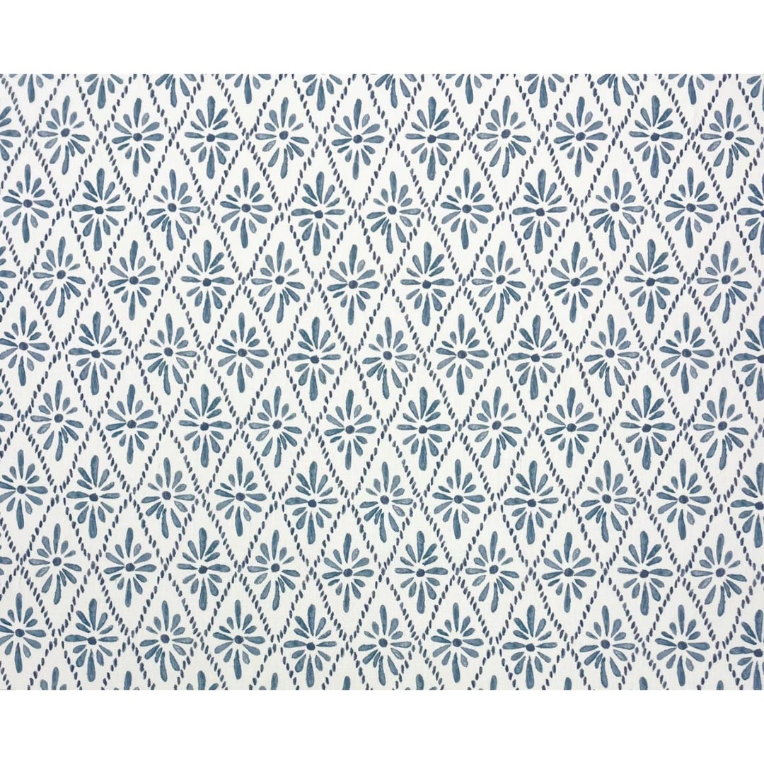 Ballard Designs Carbella Blue Geometric Floral Multipurpose Fabric by ...