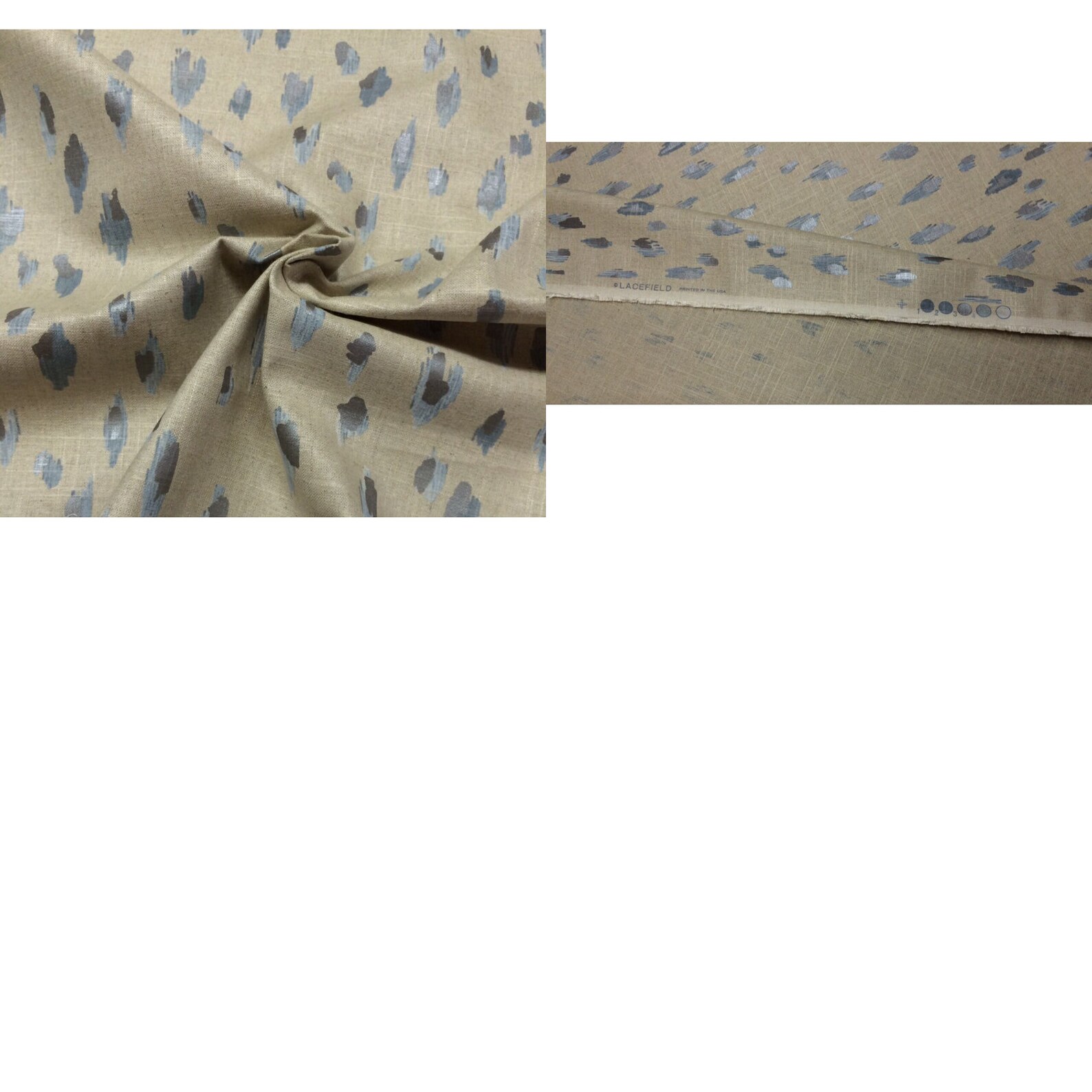 Ballard Designs Cleo Glacier Blue Metallic Shimmer Linen Fabric by Yard ...