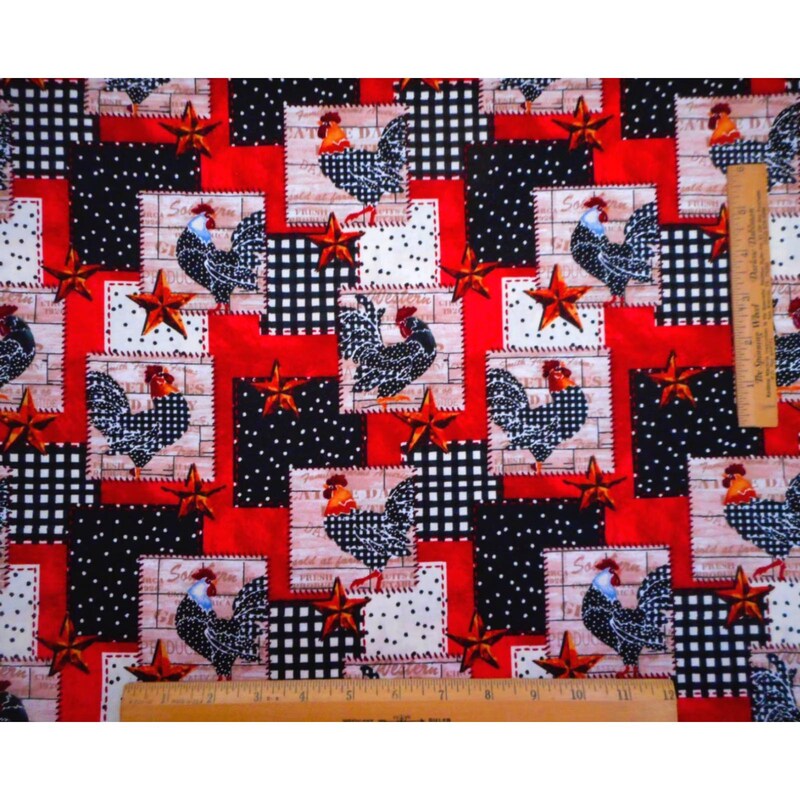 Rooster Fabric - Etsy