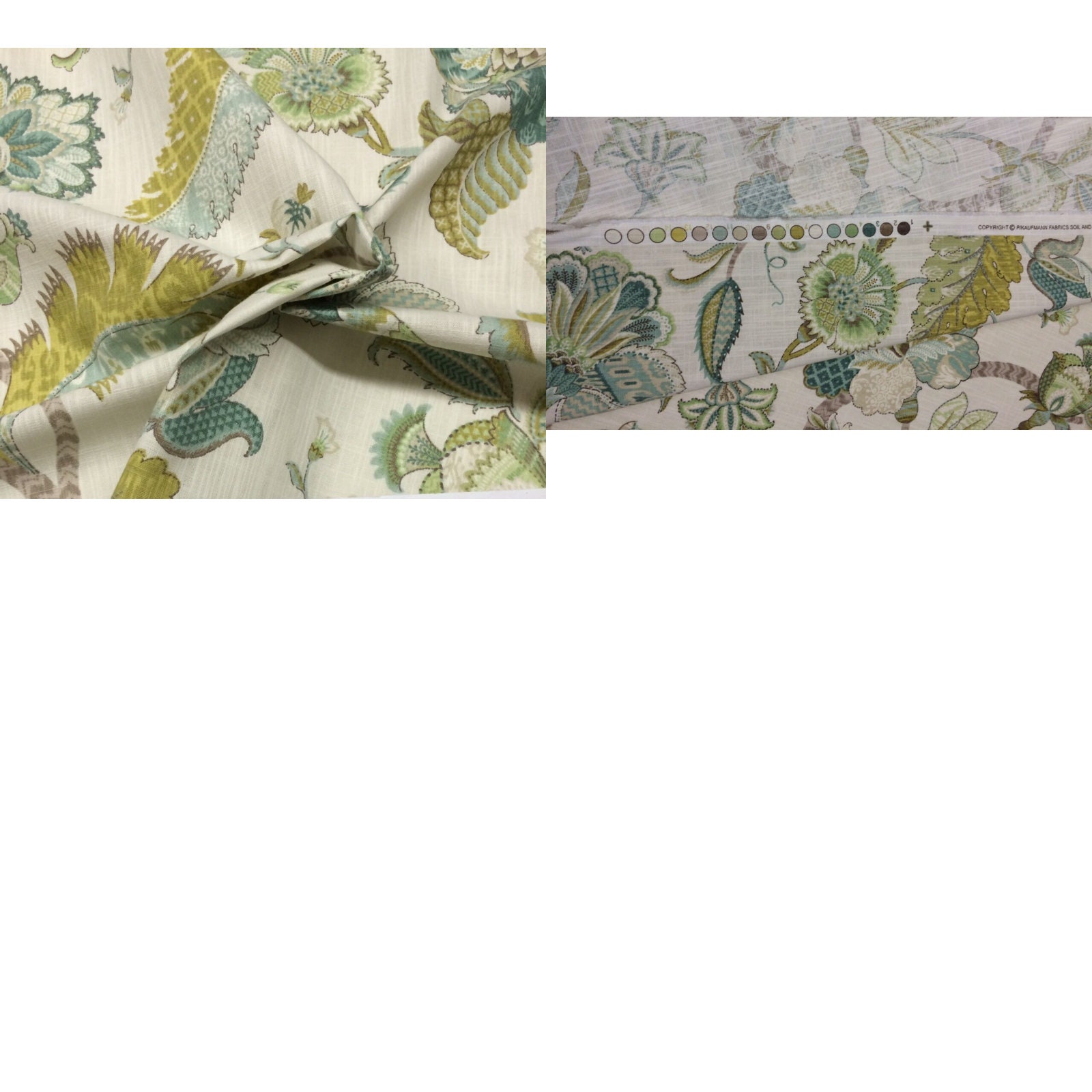 Ballard Designs Courtney Spa Jacobean Floral Multi Use Fabric by the ...