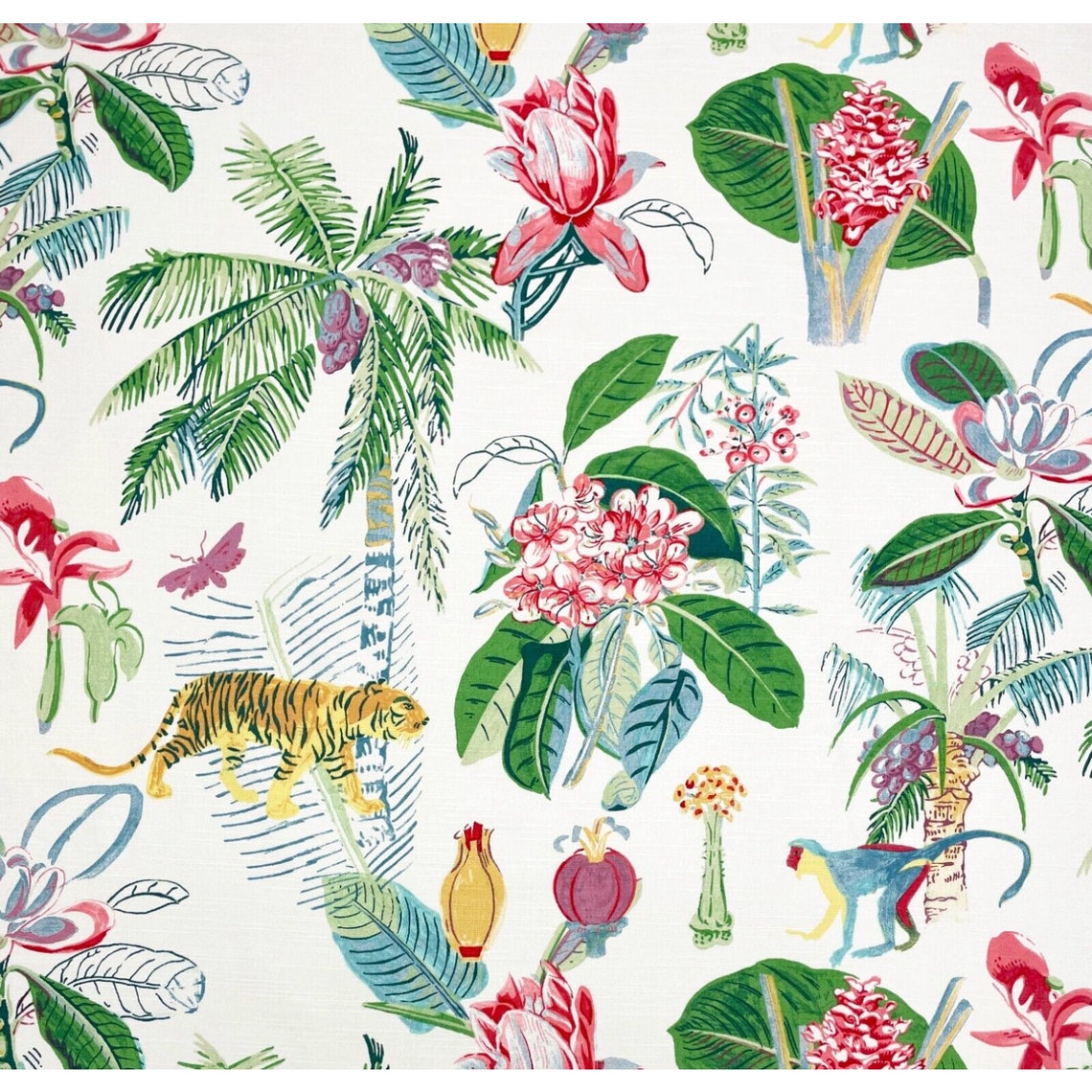 Tommy Bahama Heavenly Kingdom Leafy Tiger Monkey Multi-use Fabric by ...