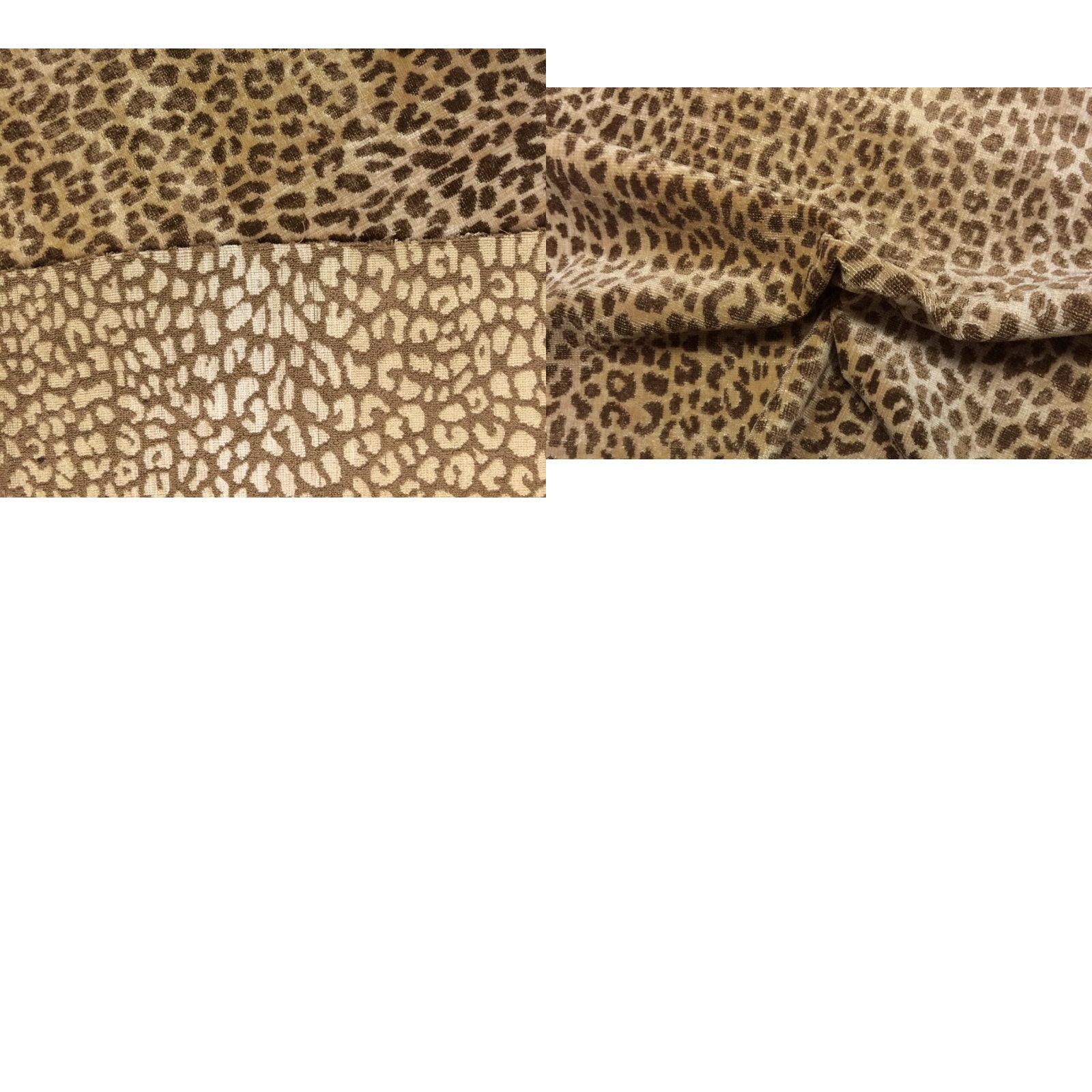 Clarence House Kalahari Neutral Leopard Cheetah Velvet Fabric by the ...