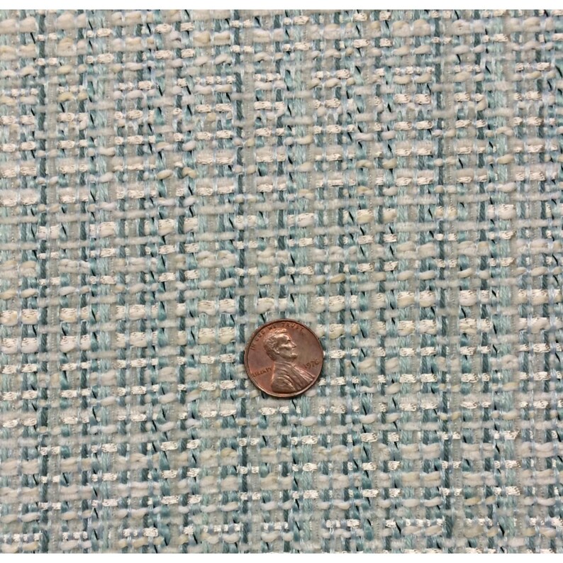 Ballard Designs Coco Tweed Mineral Blue Metallic Threads Fabric by the ...