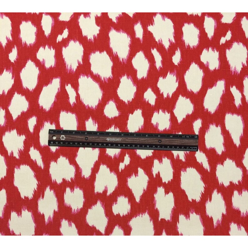 Ballard Designs Ariel Red Kate Spade Leokat Maraschino Animal Fabric by ...