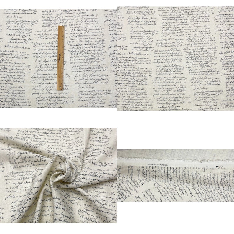 Waverly Scripted Indigo Blue Linen French Multipurpose Fabric by Yard ...