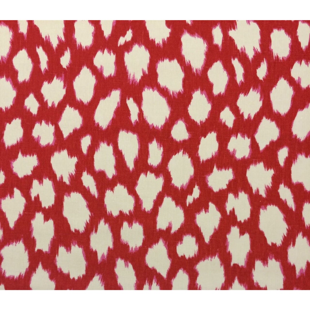 Ballard Designs Ariel Red Kate Spade Leokat Maraschino Animal Fabric by ...