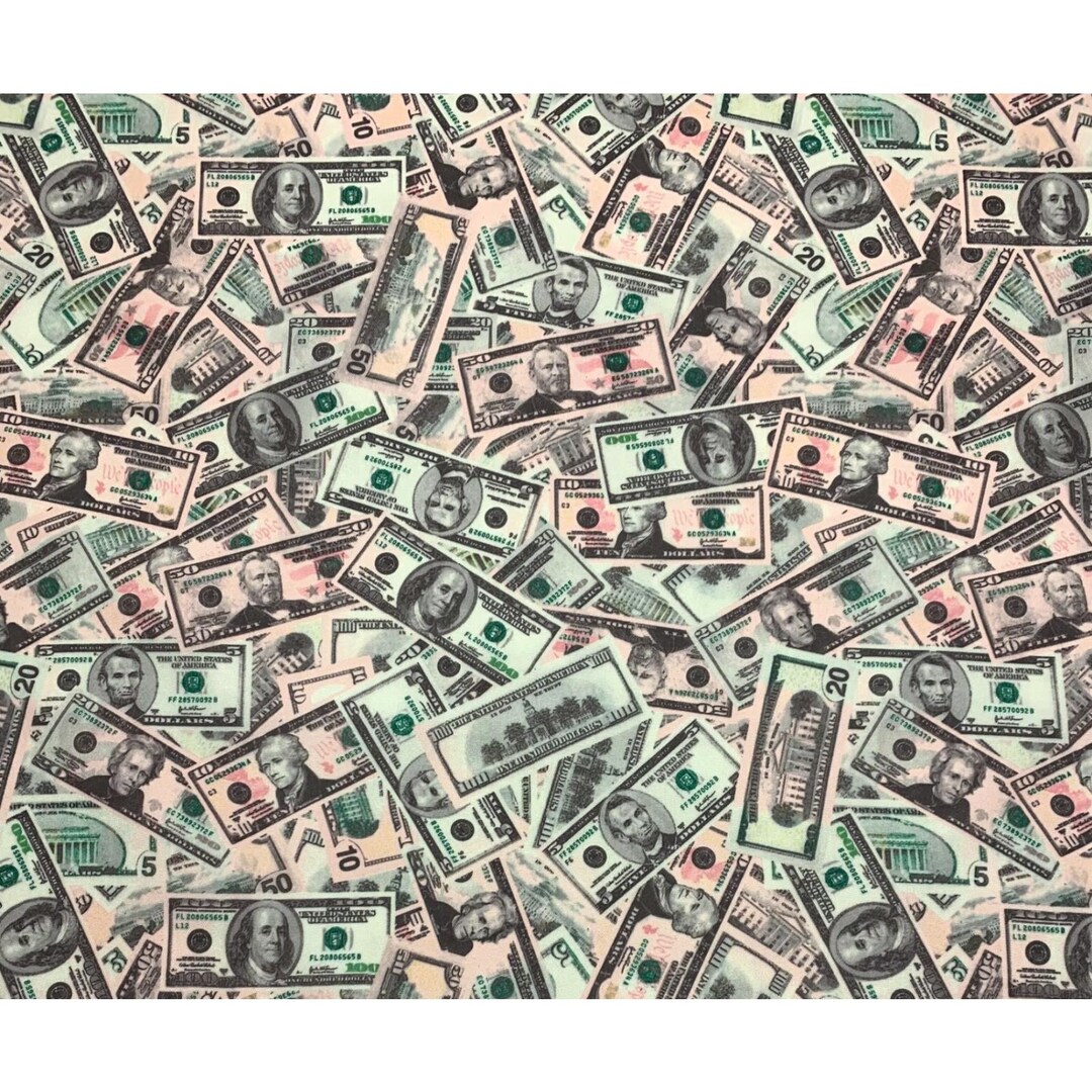 Usa Currency Dollar Bills 600 Denier Green Fabric 59 W by Yard 46-60 W ...