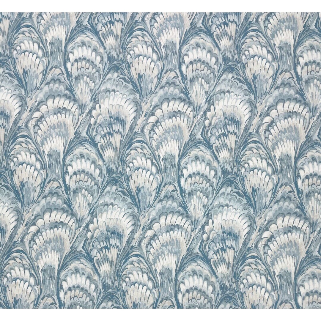 Ballard Designs Fripp Blue Ivory Feathery Floral Multiuse Fabric by ...