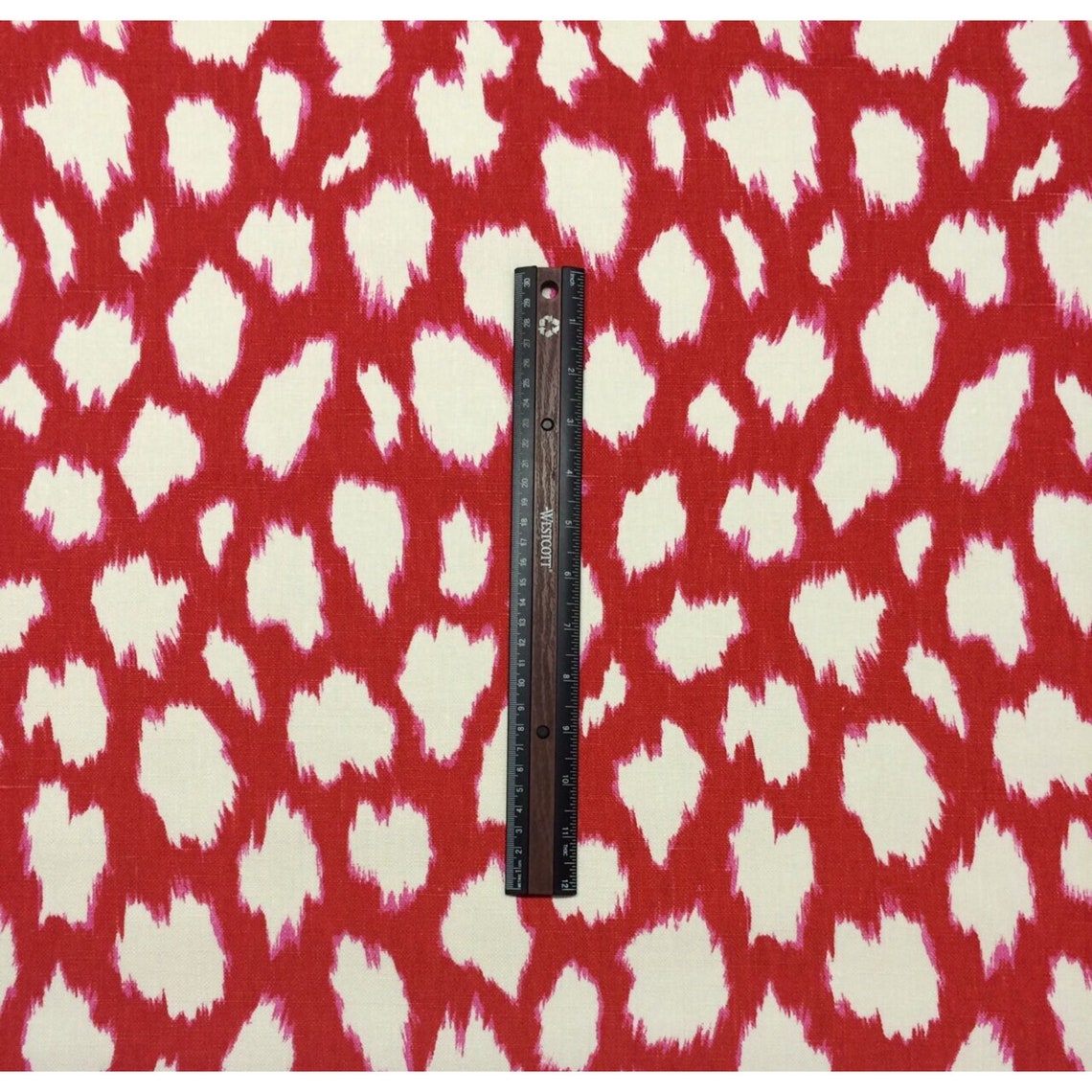 Ballard Designs Ariel Red Kate Spade Leokat Maraschino Animal Fabric by ...