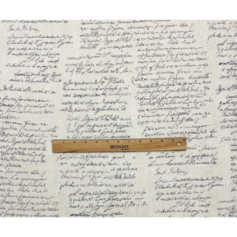 Waverly Scripted Indigo Blue Linen French Multipurpose Fabric by Yard ...