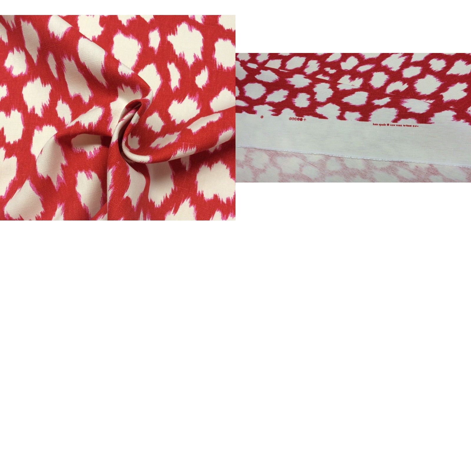 Ballard Designs Ariel Red Kate Spade Leokat Maraschino Animal Fabric by ...