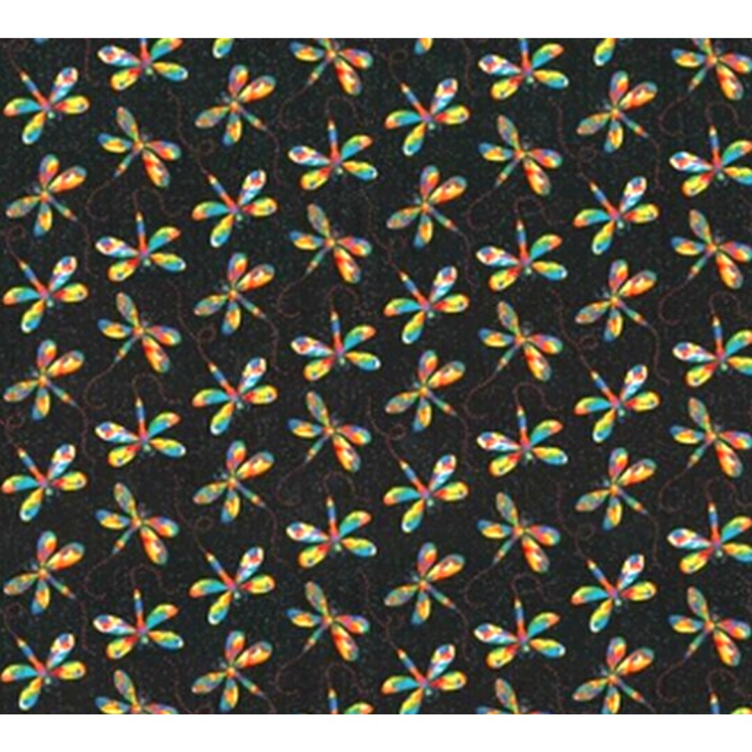 Fat Quarter Fabric Traditions Dragonflies Dragonfly Silver Glitter ...