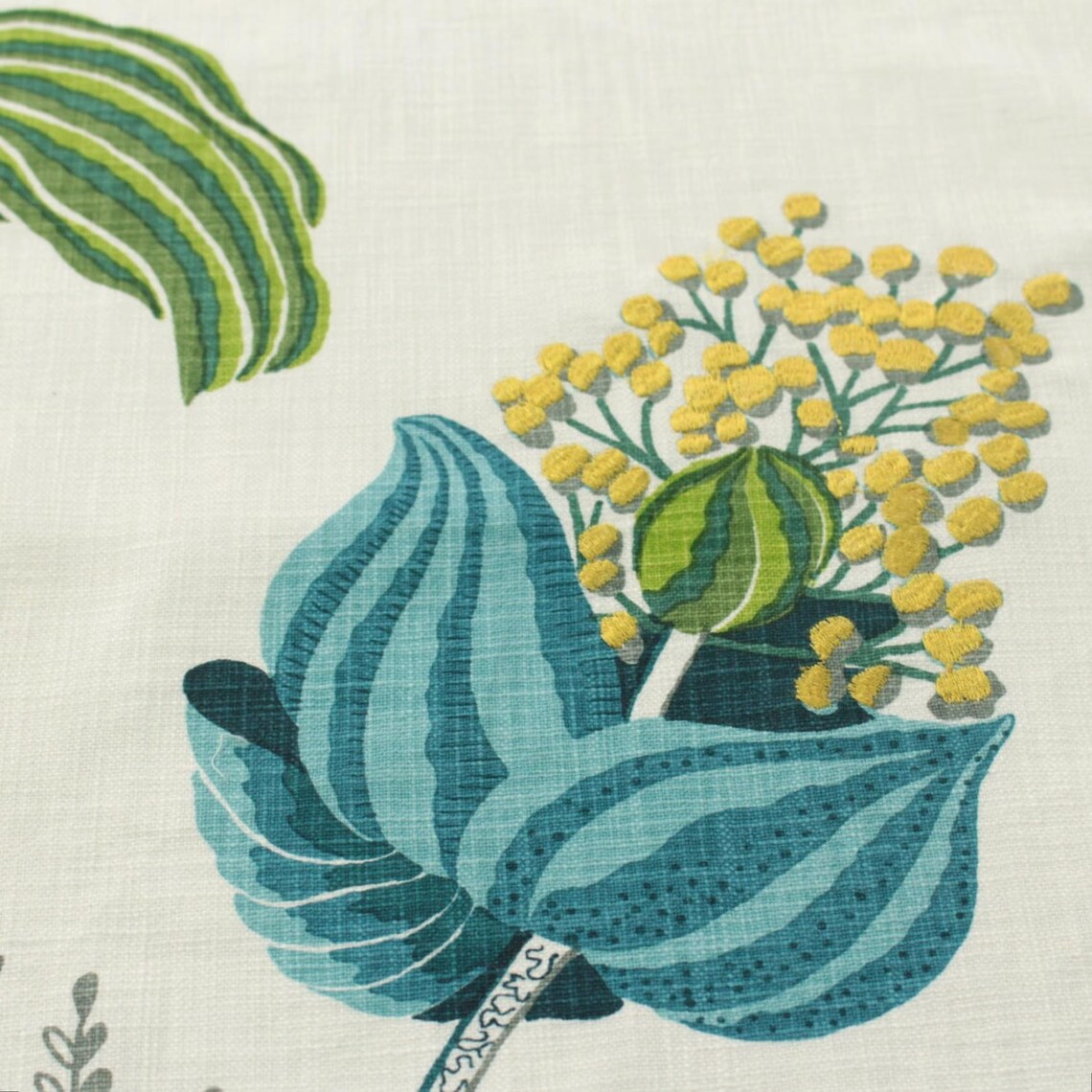 Covington Sylvie 504 Azure Blue Lush Large Floral Embroidred Fabric by ...