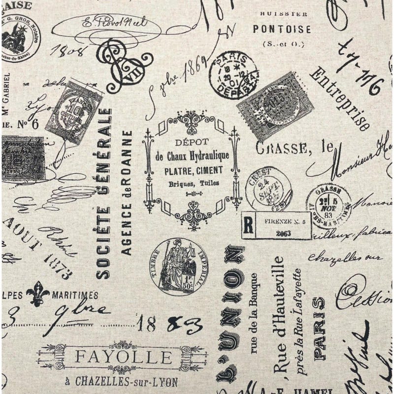 French Script Fabric - Etsy UK