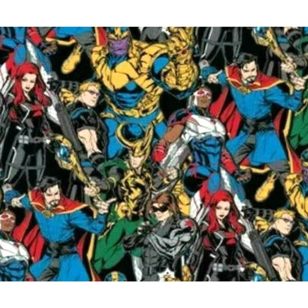 Vintage Marvel Superhero Villain Fabric Cotton Quilt Material Pre-cut ...
