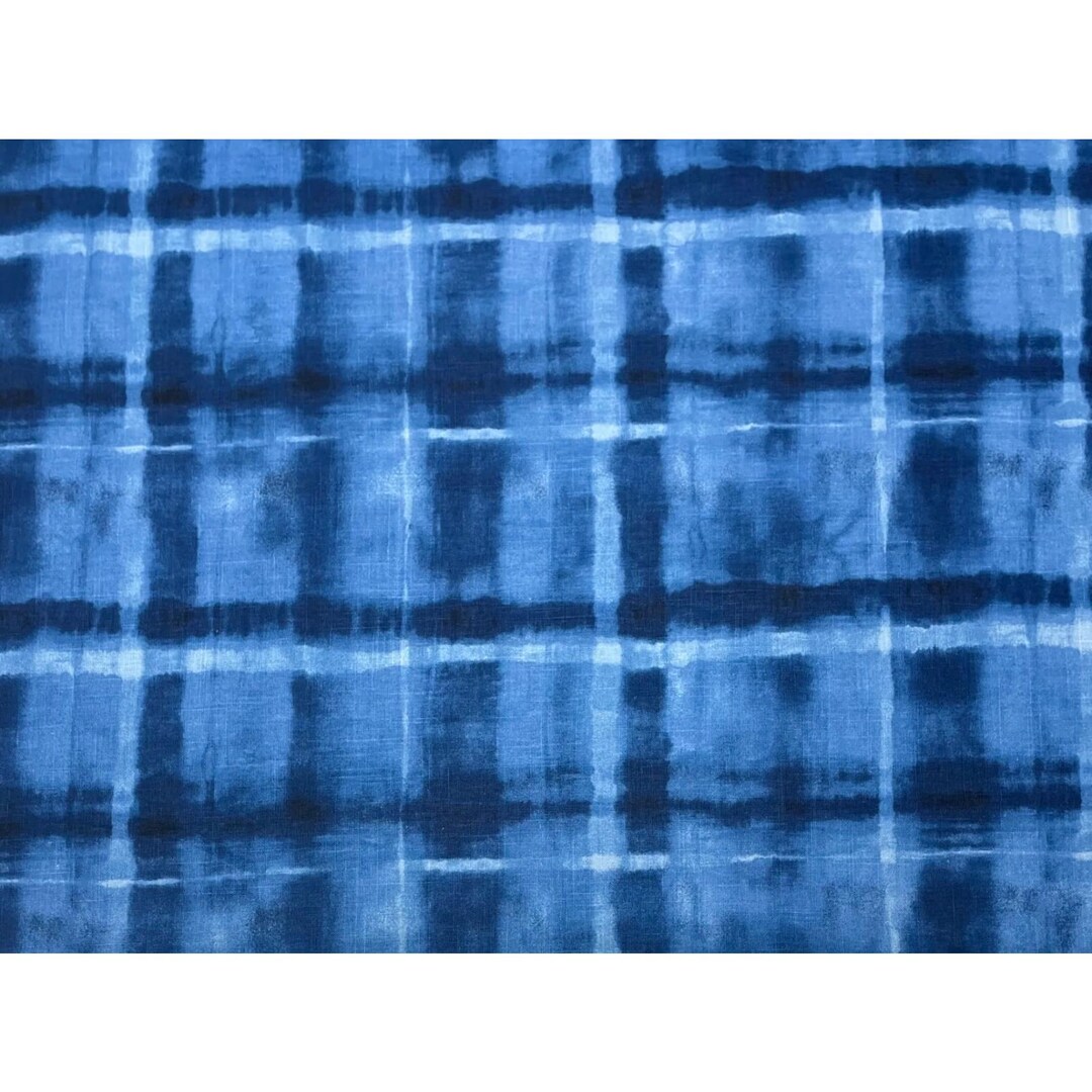 Waverly Arno Indigo Blue Water Colored Plaid Linen Multiuse Fabric by ...