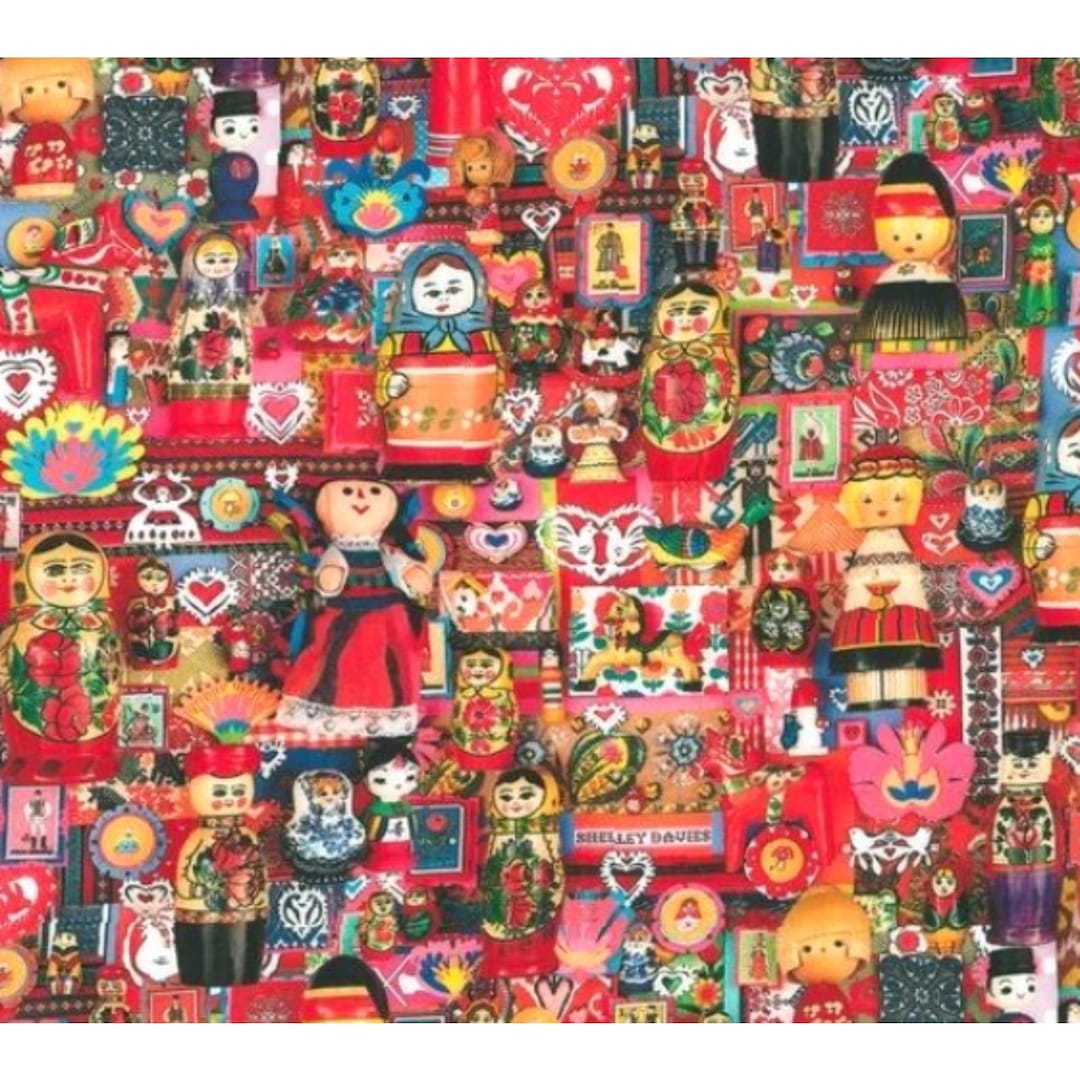 Vintage Russian Nesting Doll Fabric - Matryoshka Doll Cotton Quilting ...