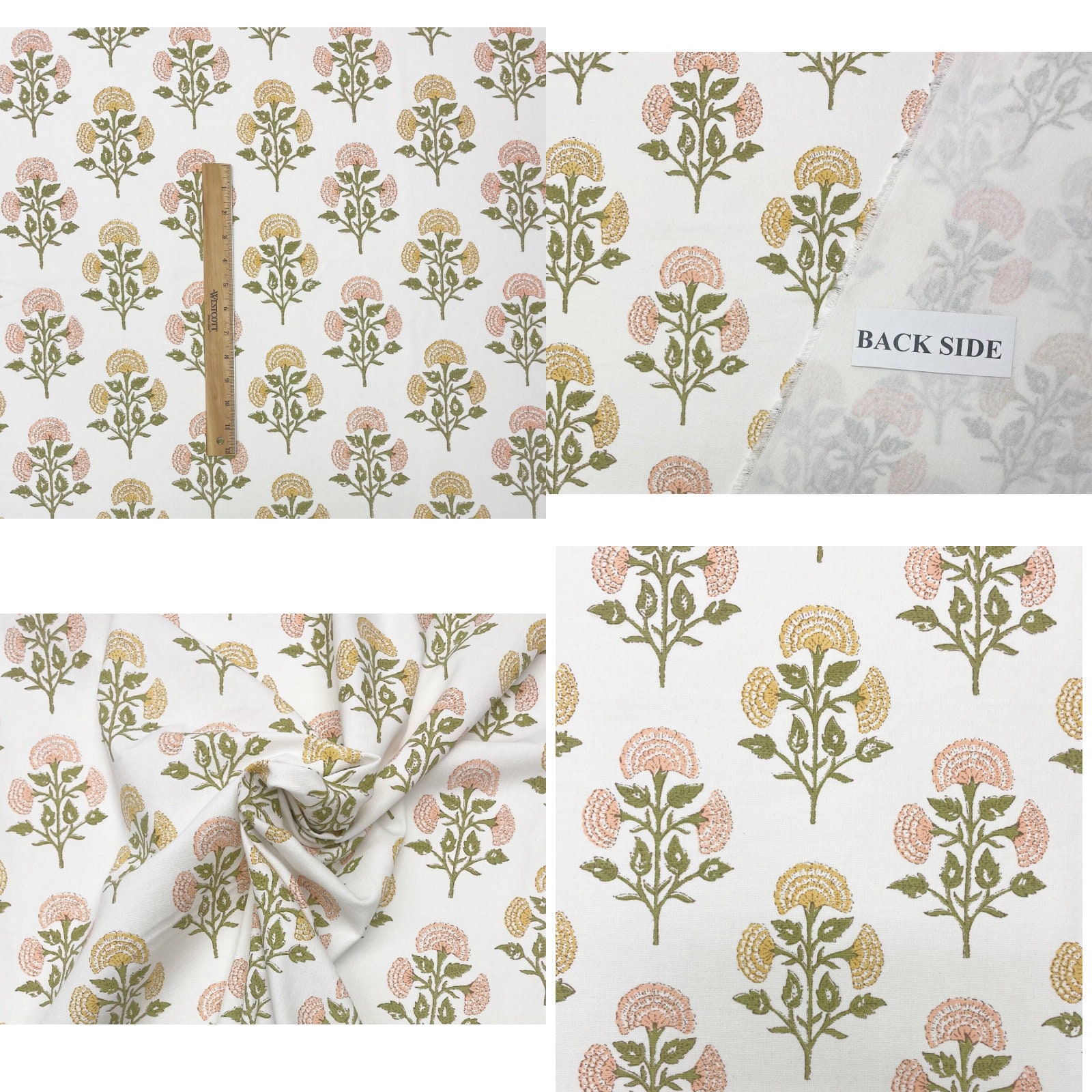Ballard Designs Alexa Multi Open Floral Multipurpose Cotton Fabric by ...