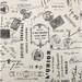 Designer French Postal Script Black Paris Postage Multiuse Fabric by ...