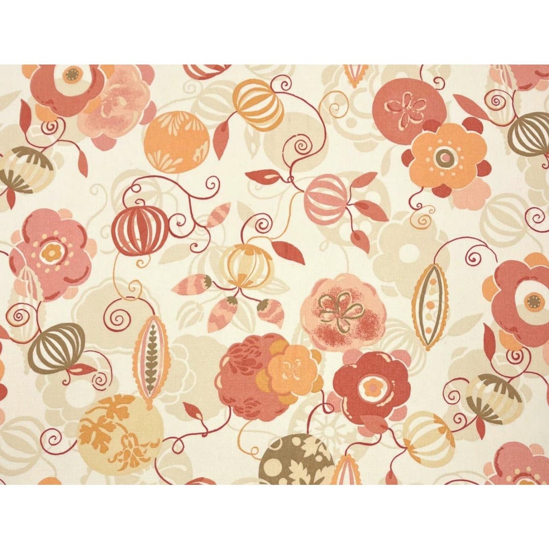 Vervain Duplessis Carnival Fabric by Yard 55w Linen Floral Blue Pink ...