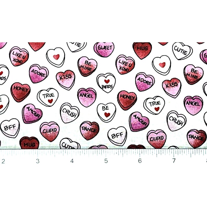 Conversation Candy Hearts Fabric Traditions Valentine's Day Cotton ...