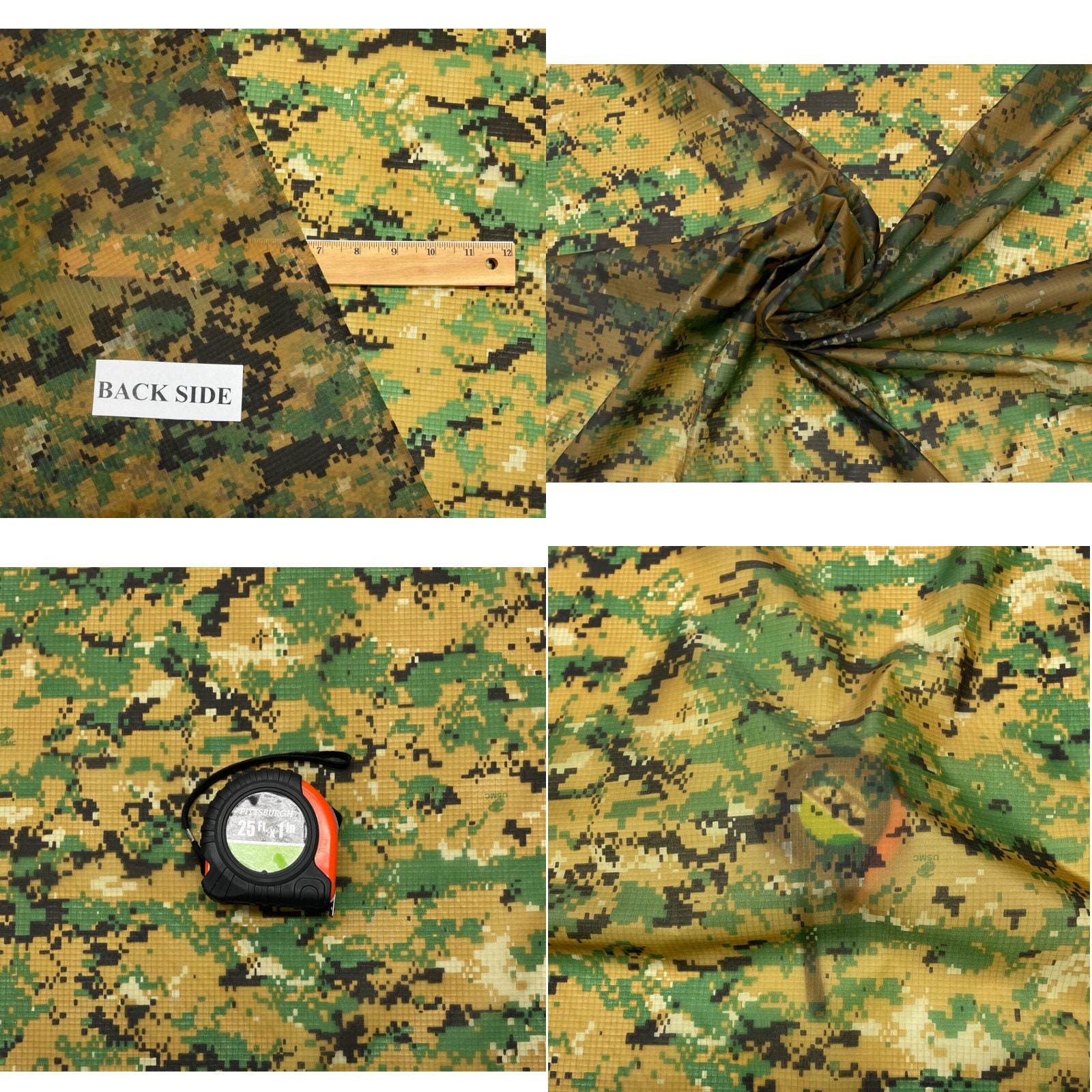 Marpat Woodland 70d Usmc Logo 1.5 Oz Nylon Ripstop Fabric by 1/20.5 ...