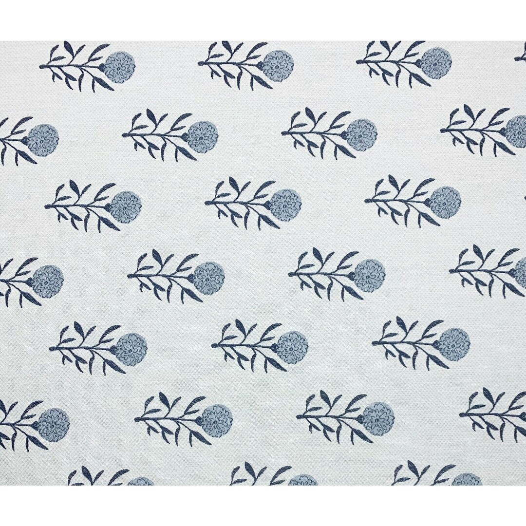 Ballard Designs Floral Cornflower Blue Sunbrella Performance Fabric by ...