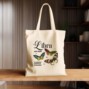 Libra Tote Bag, Air Sign Bag, September Girl Birthday Gift, Zodiac ...