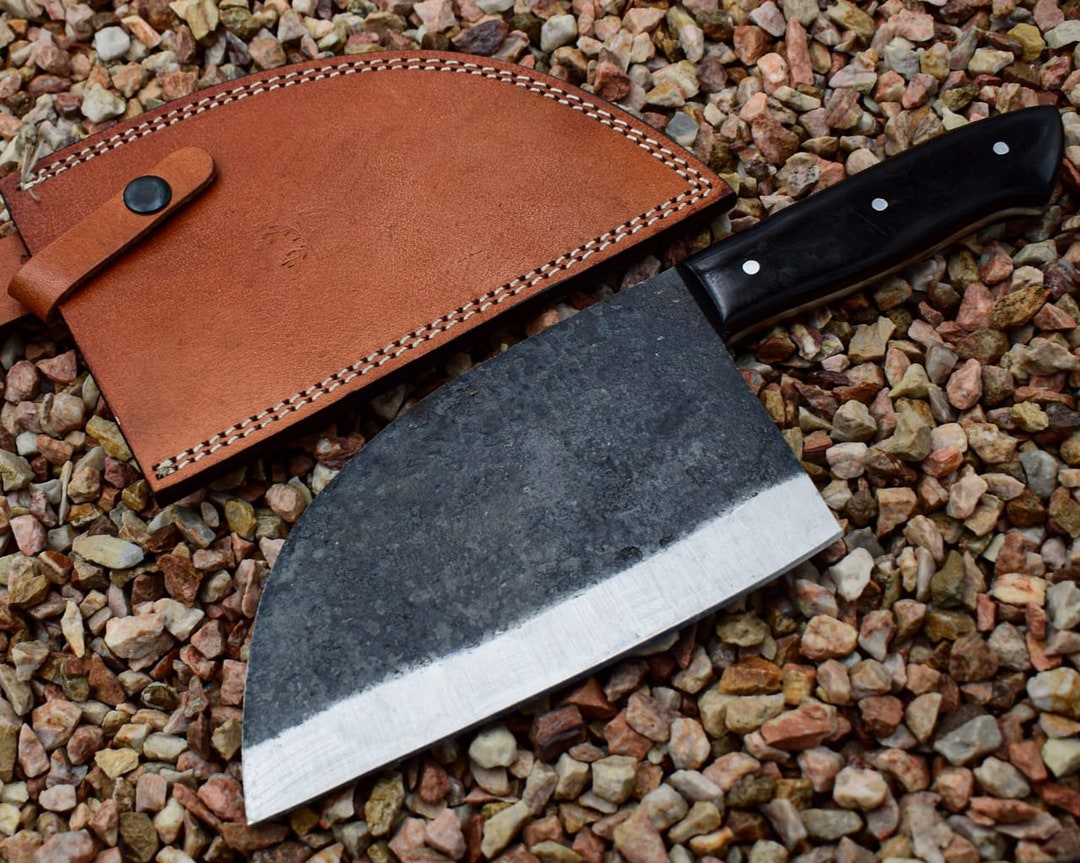 Handmade Serbian Style Cleaver Knife, Hand Forged Kitchen Knife, Chef ...