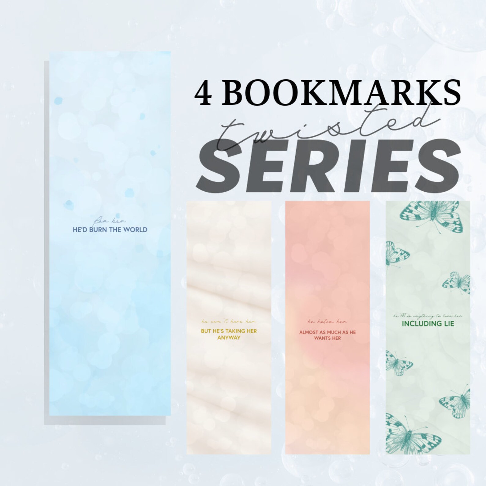 Printable Twisted Series Inspired Bookmarks for Romance Readers, Book ...