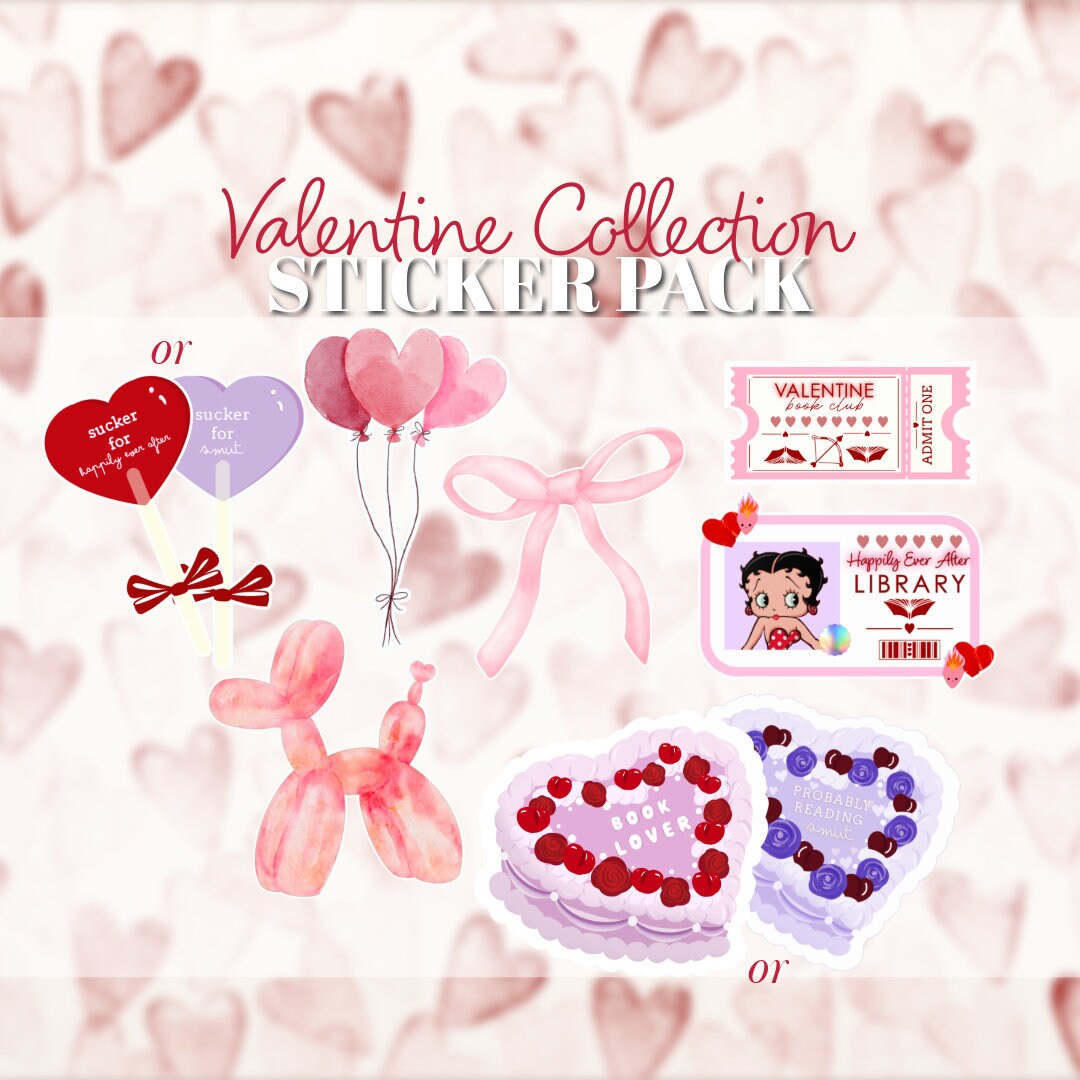 Valentine's Day Sticker Bundle for Booklovers, Bookworms Kindle, Ipad ...