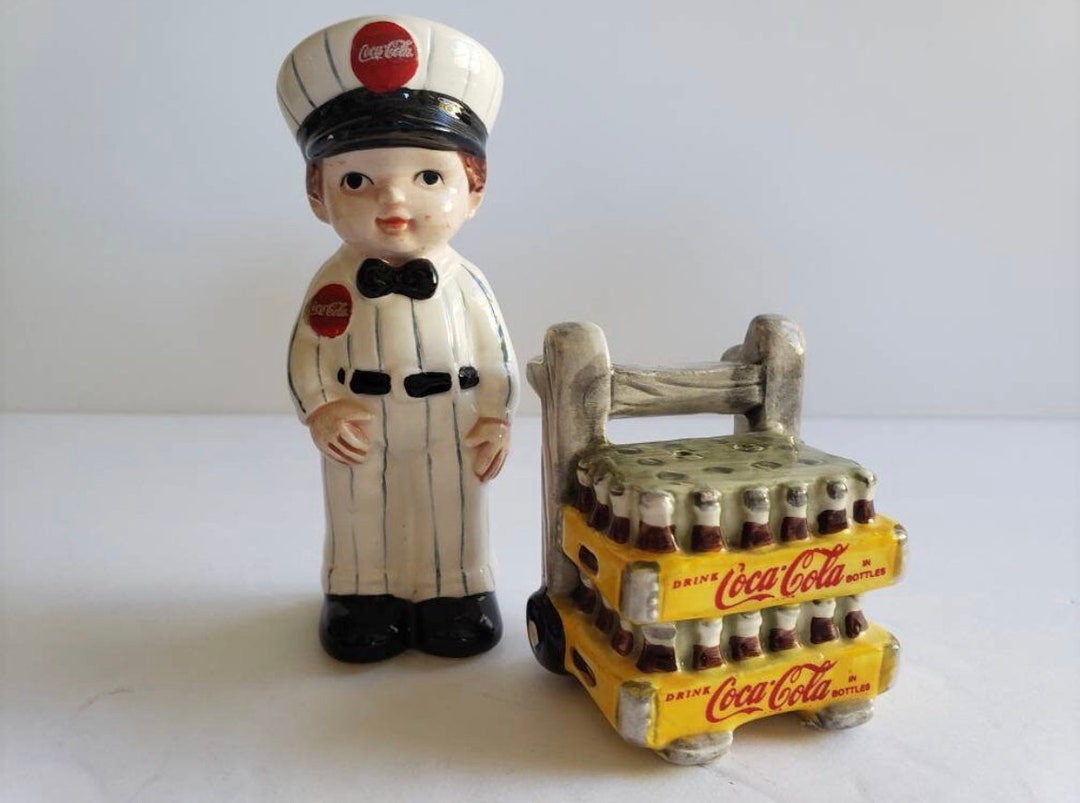 Vintage Coca-cola Delivery Man Salt and Pepper Shakers - Etsy
