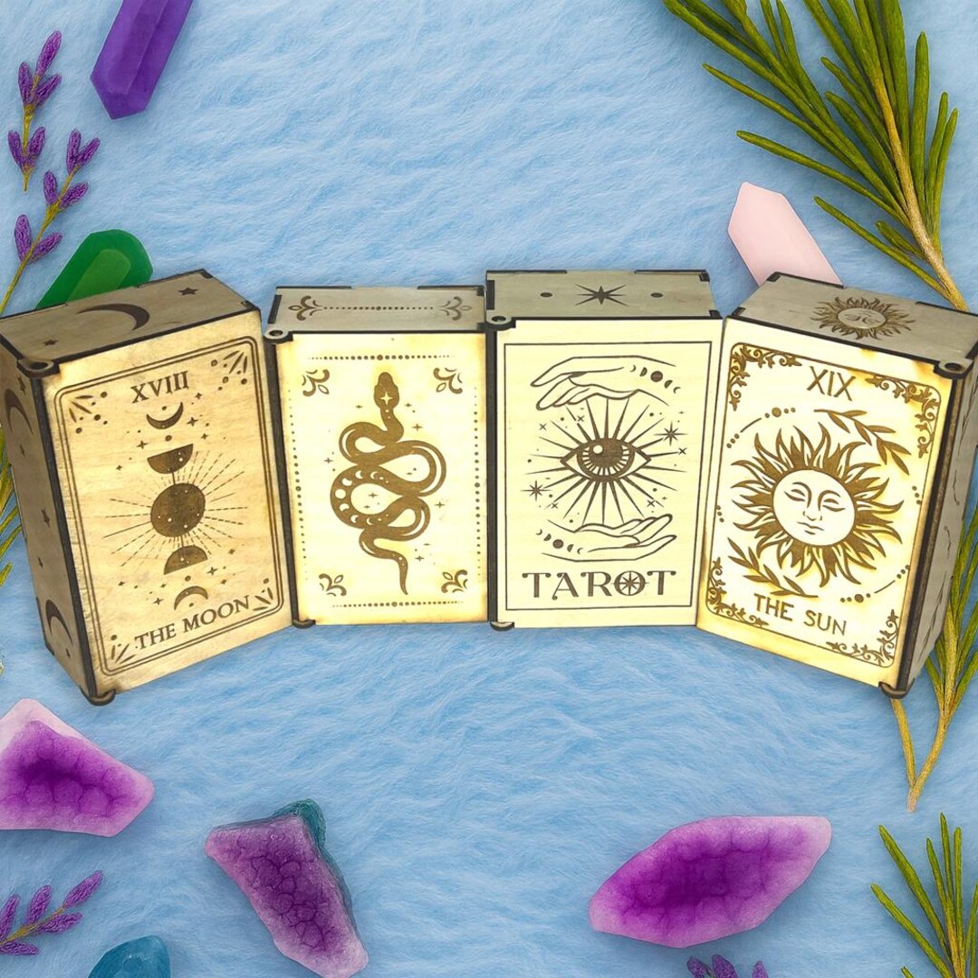 Custom Engraved Tarot Card Box | Handcrafted Wooden Storage Holder for ...