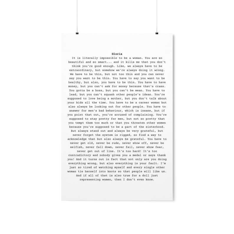 Barbie Movie Barbie Movie Monologue Premium Poster Print Minimalist ...