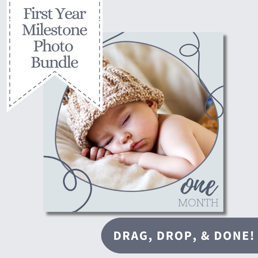 Baby Boy Monthly Milestone Digital Download-abstract Boho Photo ...