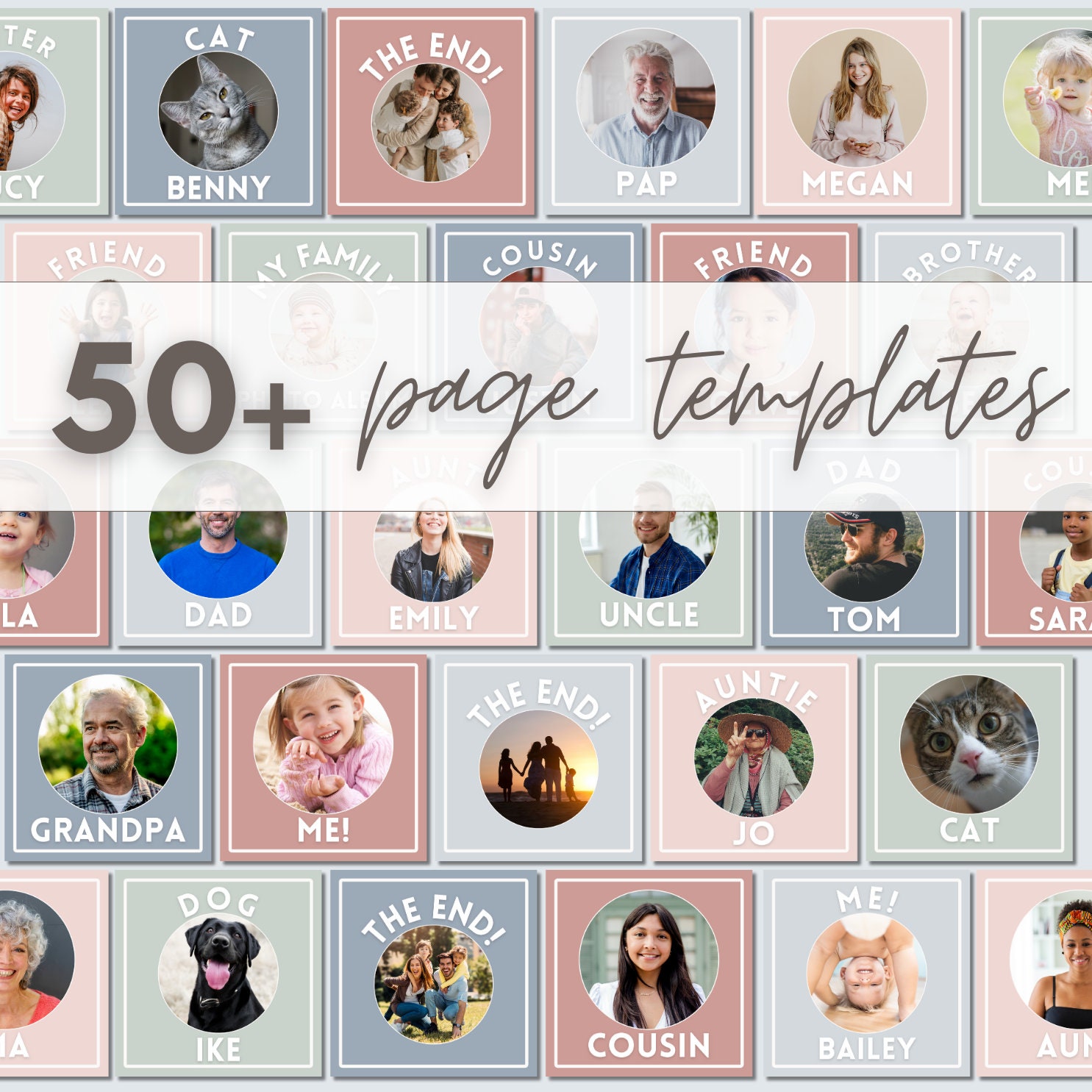 Printable Children's Family Photo Album-neutral Colors-customized Book ...