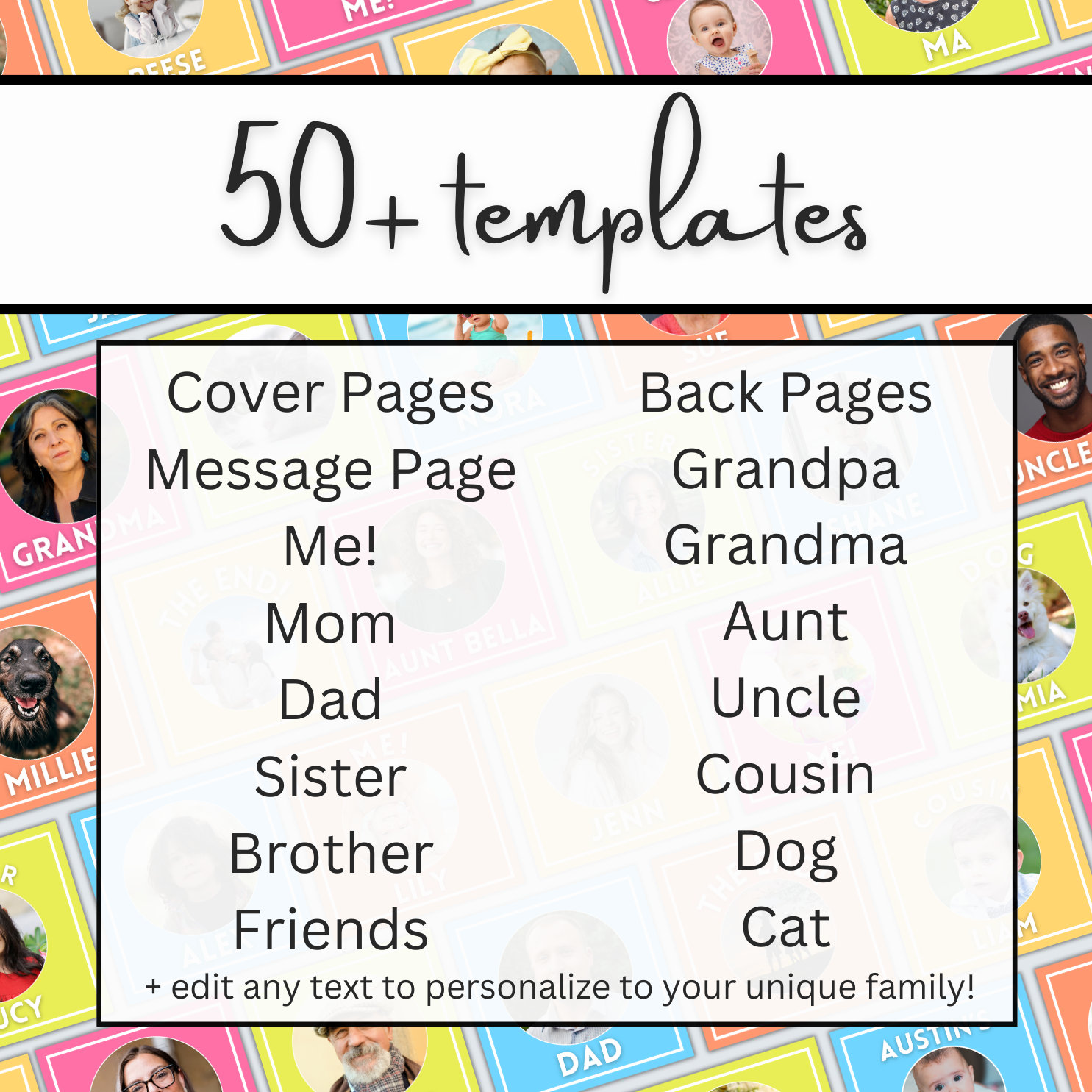 Printable Children's Photo Book of Family Names & Faces-baby Picture ...