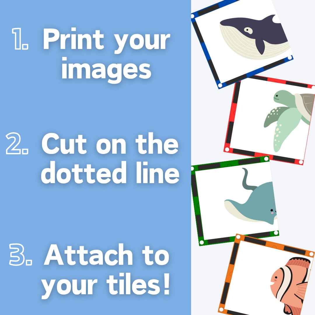 Magnetic Tile Ocean Printable Puzzle. Under the Sea Toddler Activity ...