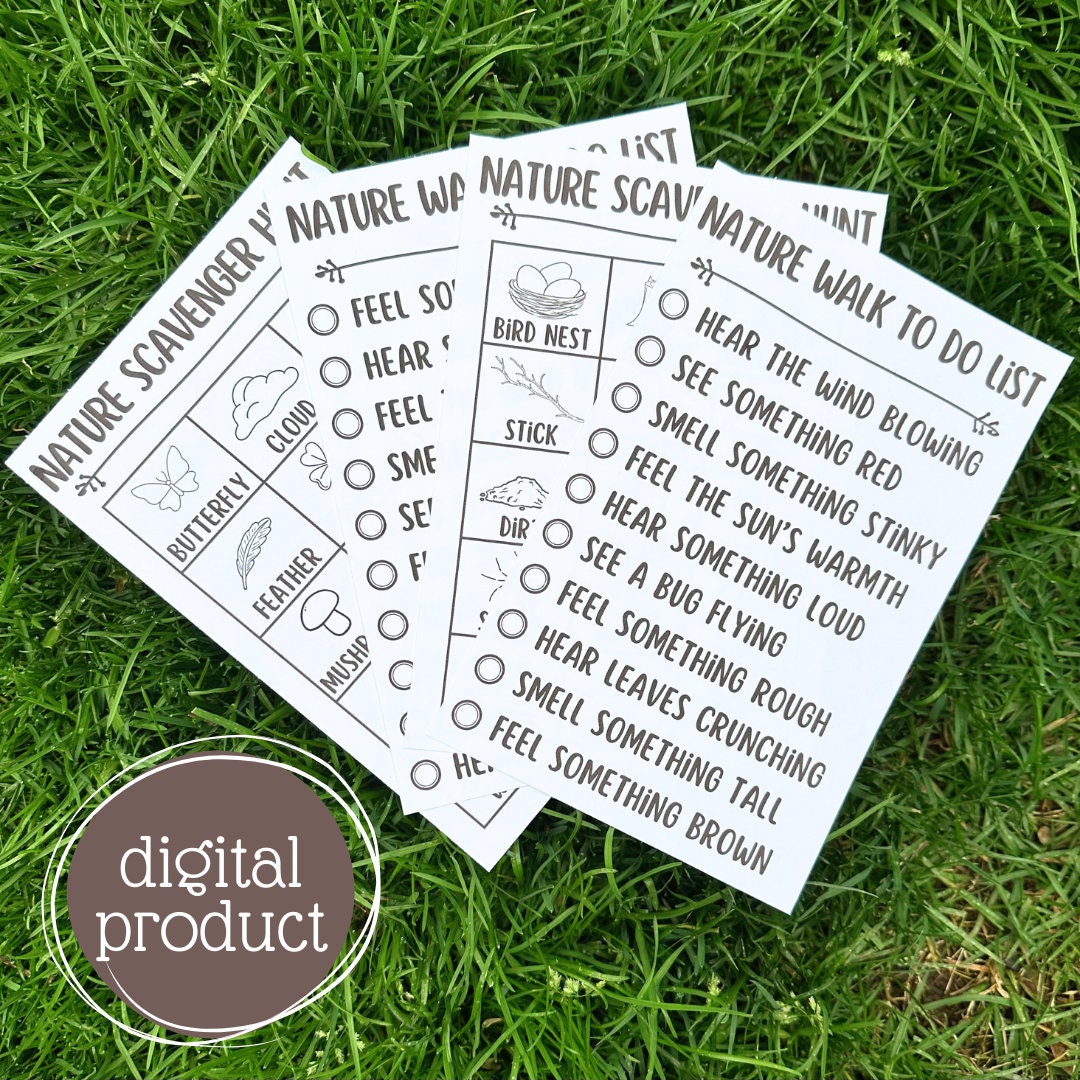 Printable Nature Scavenger Hunt Bundle. Outdoor Nature Walk Board ...