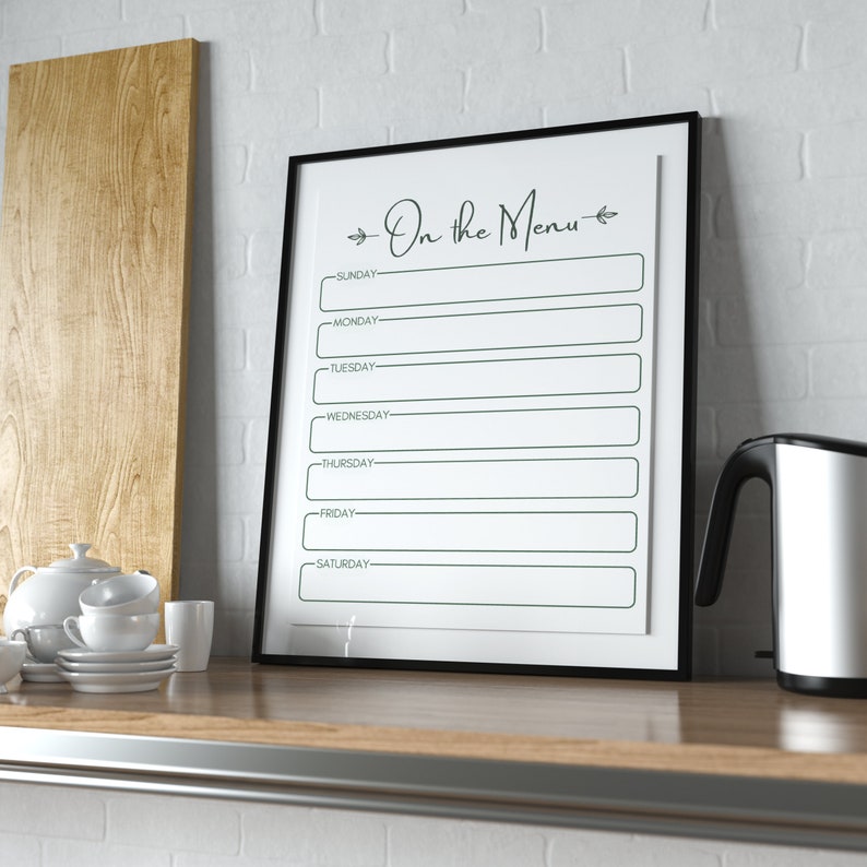 Menu Board Instant Download-printable Weekly Meal Planner-on the Menu ...