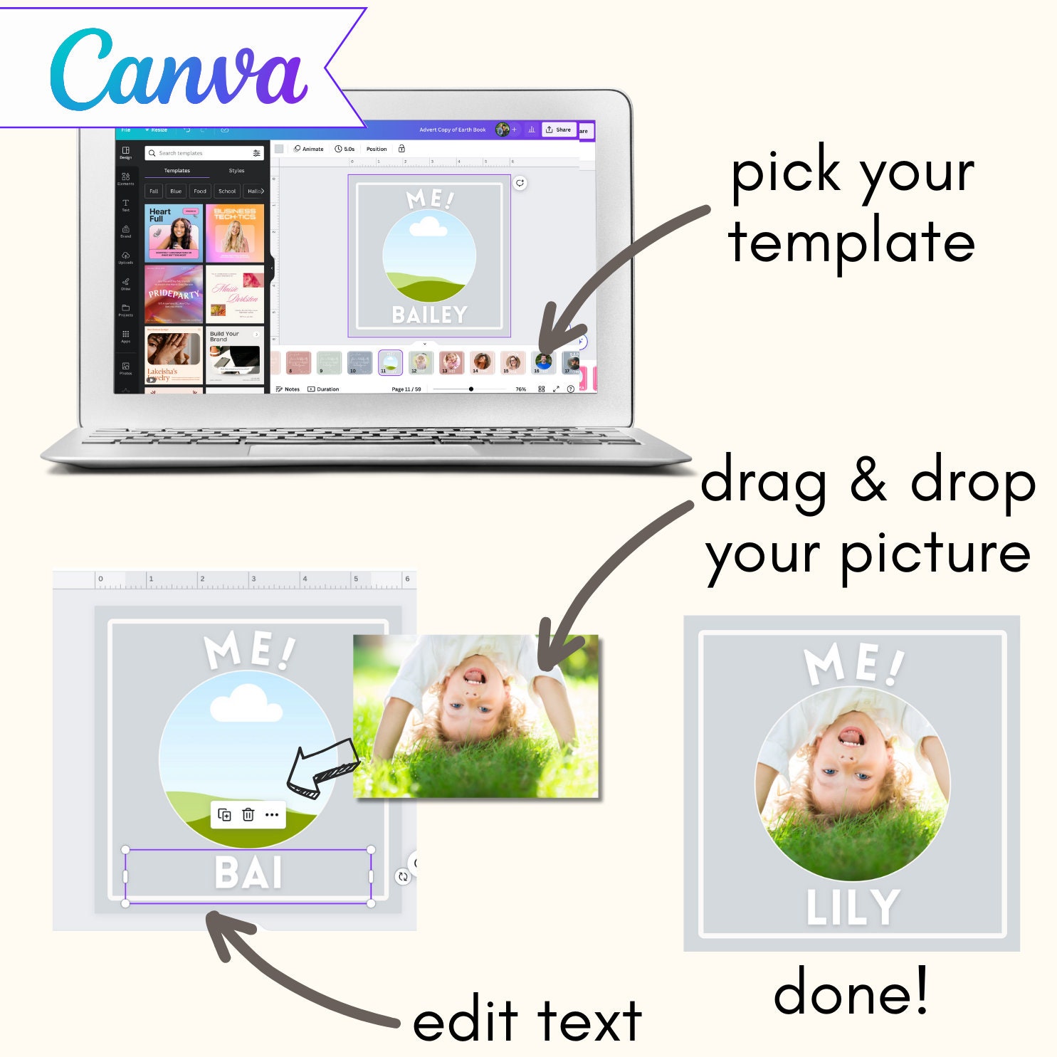 Printable Children's Family Photo Album-neutral Colors-customized Book ...