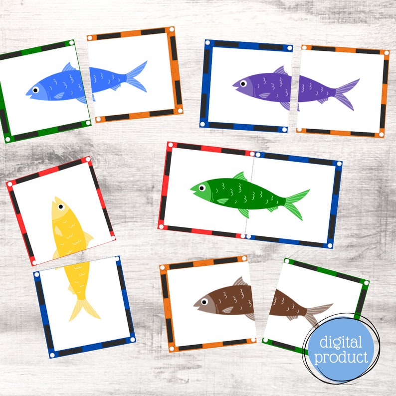 Magnetic Tile Color Matching Printable Puzzle. Educational Colorful ...