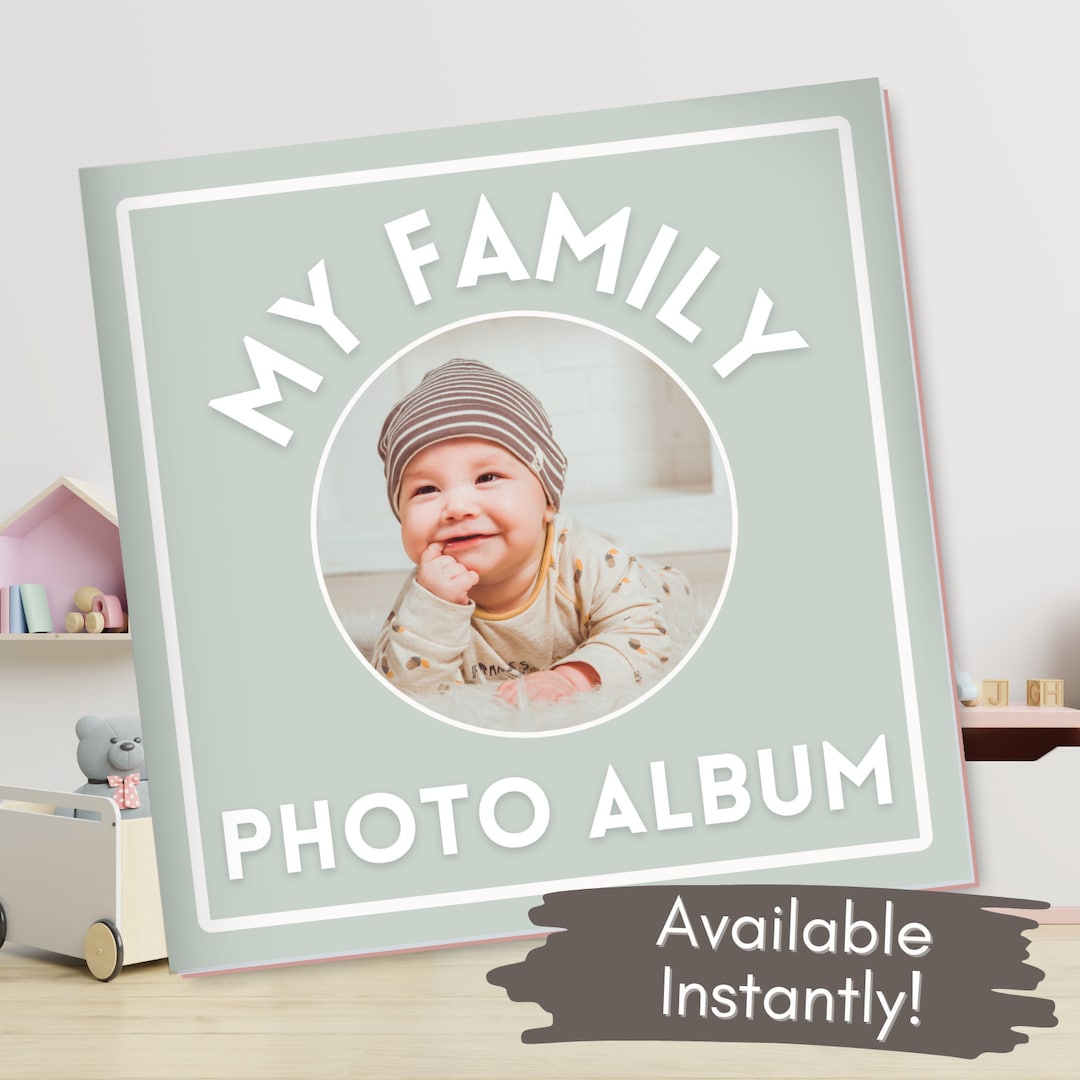 Printable Children's Family Photo Album-neutral Colors-customized Book ...