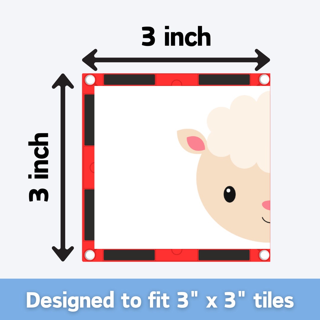 Magnetic Tile Farm Animalsprintable Puzzle. Educational Toddler ...