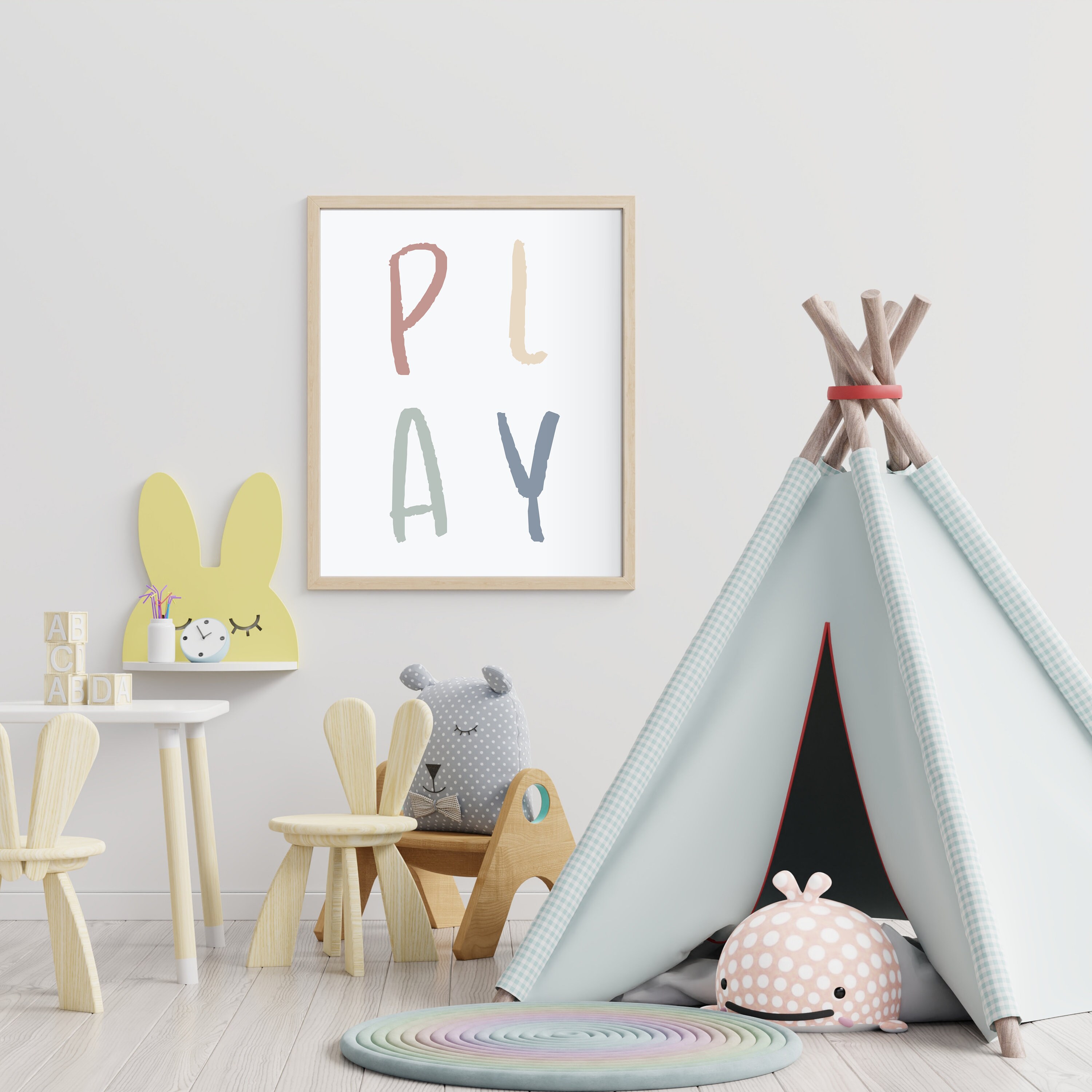 Set of 20 Neutral Playroom Posters. Educational & Boho Decor Prints ...