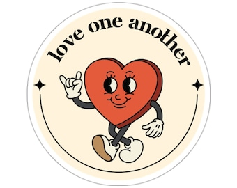 Love One Another Sticker, Vinyl Decal, Laptop Sticker, Water-bottle ...