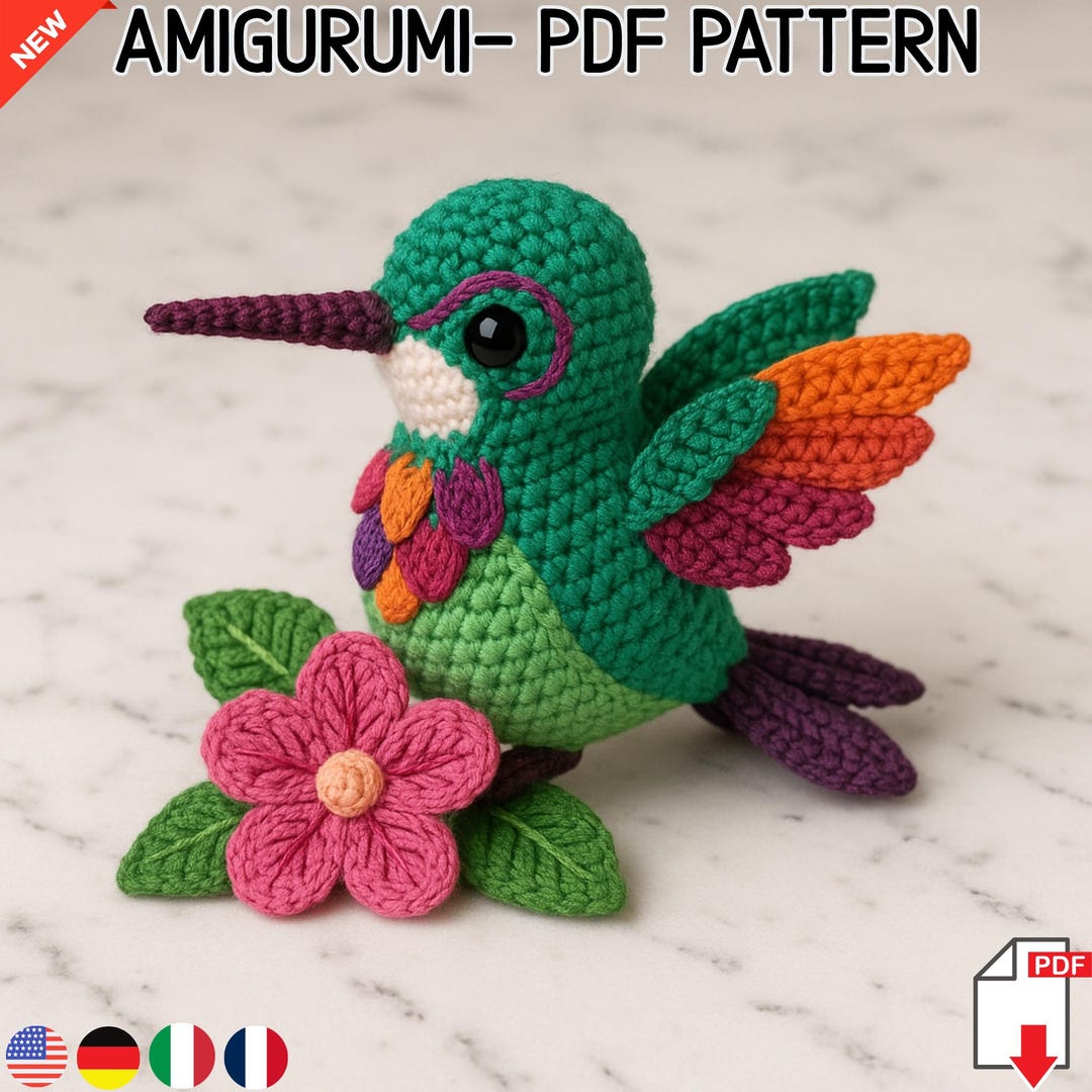 Patrón de amigurumi de colibrí a crochet: tutorial fácil para una ...