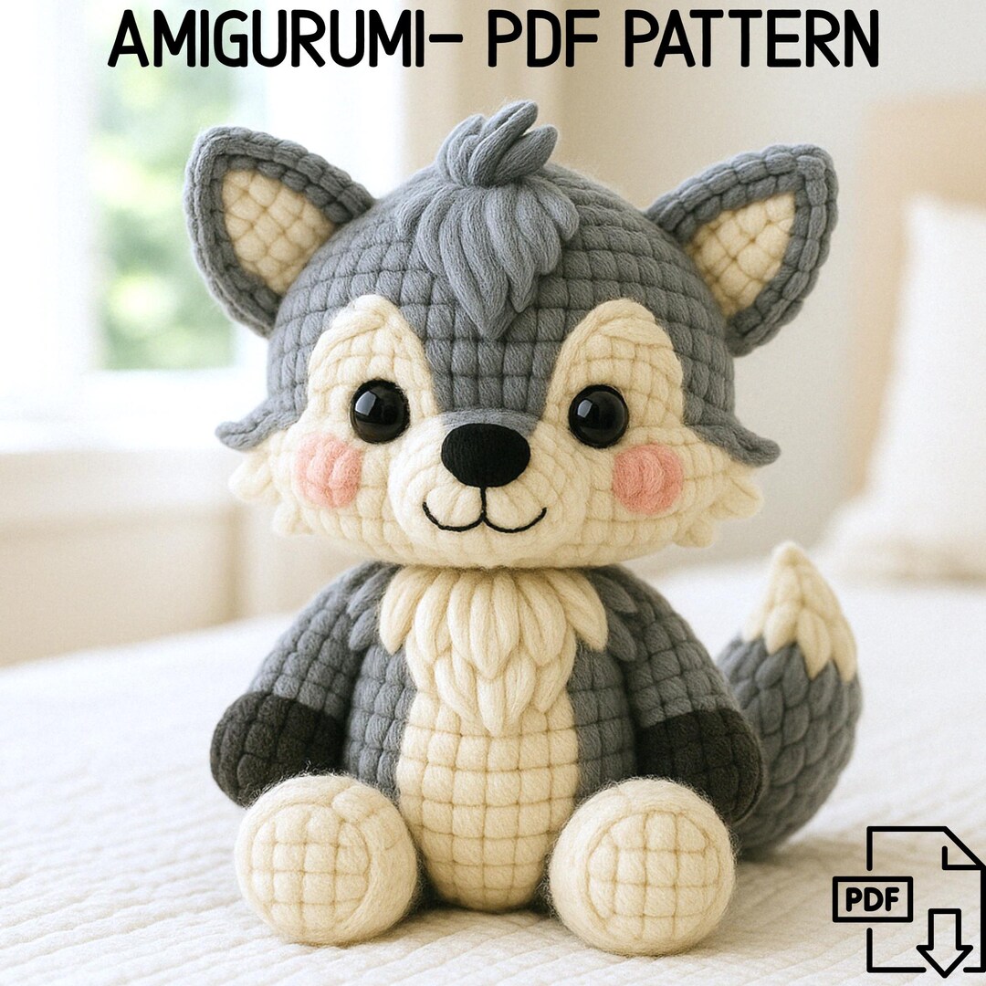 Amigurumi Wolf Crochet Pattern, DIY Stuffed Toy (PDF Download) - Etsy